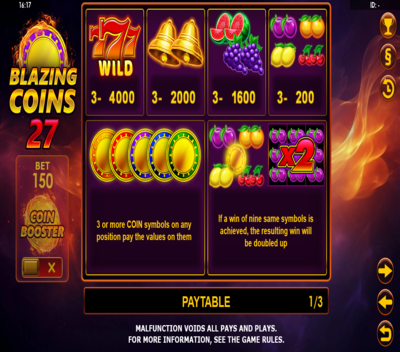 Blazing Coins 27 play online